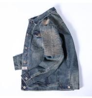 China Blue Daily Solid Color biker jacket wholesale Youth Trend Long Sleeve Custom (JK524) for sale