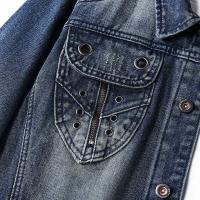 China Single Breasted Blue Solid Color Long Sleeve french workwear jacket wholesale Polyester 19% Urban Fashion Custom (JK525) for sale