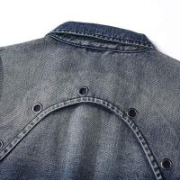 China Single Breasted Blue Solid Color Long Sleeve french workwear jacket wholesale Polyester 19% Urban Fashion Custom (JK525) for sale