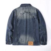 China Single Breasted Blue Solid Color Long Sleeve french workwear jacket wholesale Polyester 19% Urban Fashion Custom (JK525) for sale