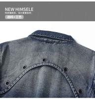 China Single Breasted Blue Solid Color Long Sleeve french workwear jacket wholesale Polyester 19% Urban Fashion Custom (JK525) for sale