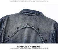 China Single Breasted Blue Solid Color Long Sleeve french workwear jacket wholesale Polyester 19% Urban Fashion Custom (JK525) for sale