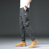 China Khaki Dark Grey Daily Mid Waist Solid Color mens pants wholesale Urban Fashion Khaki Dark Grey Custom (HY605) for sale