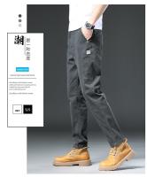 China Khaki Dark Grey Daily Mid Waist Solid Color mens pants wholesale Urban Fashion Khaki Dark Grey Custom (HY605) for sale