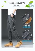 China Khaki Dark Grey Daily Mid Waist Solid Color mens pants wholesale Urban Fashion Khaki Dark Grey Custom (HY605) for sale