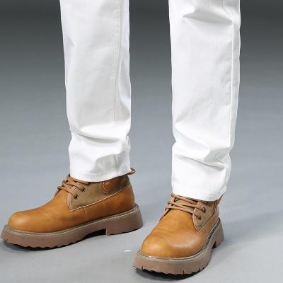 China Solid Color White Daily Mid Waist wholesale skinny jeans mens Solid Color Urban Fashion Custom (P321) for sale
