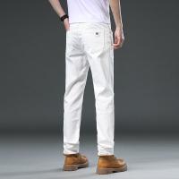 China Solid Color White Daily Mid Waist wholesale skinny jeans mens Solid Color Urban Fashion Custom (P321) for sale