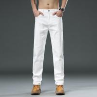 China Solid Color White Daily Mid Waist wholesale skinny jeans mens Solid Color Urban Fashion Custom (P321) for sale