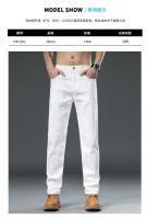 China Solid Color White Daily Mid Waist wholesale skinny jeans mens Solid Color Urban Fashion Custom (P321) for sale