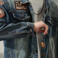 China Blue Blue Daily Long Sleeve french workwear jacket wholesale Urban Fashion Single Breasted Custom (JK549) for sale