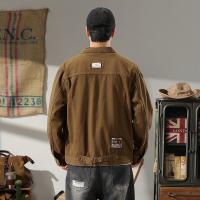 China Daily Cotton 100% Long Sleeve mens denim jacket wholesale Urban Fashion Brown Army Green Custom (JK556) for sale