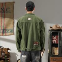 China Daily Cotton 100% Long Sleeve mens denim jacket wholesale Urban Fashion Brown Army Green Custom (JK556) for sale