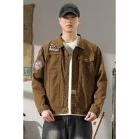 China Daily Cotton 100% Long Sleeve mens denim jacket wholesale Urban Fashion Brown Army Green Custom (JK556) for sale