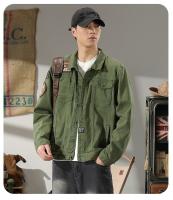 China Daily Cotton 100% Long Sleeve mens denim jacket wholesale Urban Fashion Brown Army Green Custom (JK556) for sale