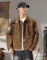 China Daily Cotton 100% Long Sleeve mens denim jacket wholesale Urban Fashion Brown Army Green Custom (JK556) for sale