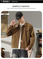 China Daily Cotton 100% Long Sleeve mens denim jacket wholesale Urban Fashion Brown Army Green Custom (JK556) for sale