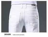 China Daily Mid Waist Solid Color wholesale skinny jeans mens Urban Fashion Regular Custom (MG109) for sale