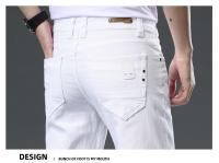 China Daily Mid Waist Solid Color wholesale skinny jeans mens Urban Fashion Regular Custom (MG109) for sale