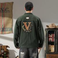 China Dark Green Embroidered Cotton 100% biker jacket wholesale Long Sleeve Urban Fashion Custom (JK544) for sale