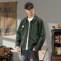 China Dark Green Embroidered Cotton 100% biker jacket wholesale Long Sleeve Urban Fashion Custom (JK544) for sale