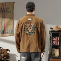 China Dark Green Embroidered Cotton 100% biker jacket wholesale Long Sleeve Urban Fashion Custom (JK544) for sale