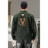 China Dark Green Embroidered Cotton 100% biker jacket wholesale Long Sleeve Urban Fashion Custom (JK544) for sale