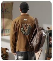 China Dark Green Embroidered Cotton 100% biker jacket wholesale Long Sleeve Urban Fashion Custom (JK544) for sale