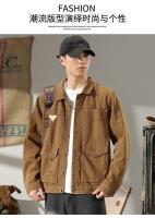 China Dark Green Embroidered Cotton 100% biker jacket wholesale Long Sleeve Urban Fashion Custom (JK544) for sale