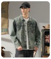 China Fabric Hem Embroidered Long Sleeve biker jacket wholesale Vintage Color Polyester 19% Custom (JK536) for sale