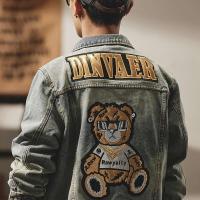 China Daily Embroidered Long Sleeve biker jacket wholesale Vintage Color Polyester 19% Custom (JK532) for sale