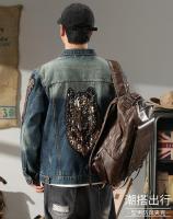 China Single Breasted Blue Fabric Hem Long Sleeve french workwear jacket wholesale Polyester 19% Urban Fashion Custom (JK537) for sale