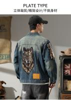 China Single Breasted Blue Fabric Hem Long Sleeve french workwear jacket wholesale Polyester 19% Urban Fashion Custom (JK537) for sale