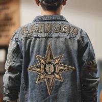 China Blue Embroidered Solid Color biker jacket wholesale Long Sleeve Polyester 19% Custom (JK538) for sale