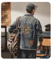 China Blue Embroidered Solid Color biker jacket wholesale Long Sleeve Polyester 19% Custom (JK538) for sale