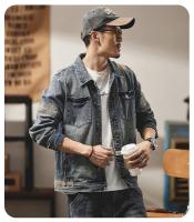 China Blue Embroidered Solid Color biker jacket wholesale Long Sleeve Polyester 19% Custom (JK538) for sale