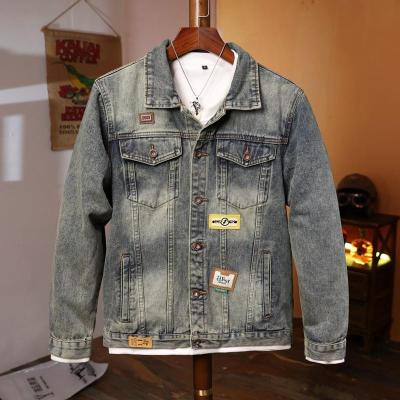 China Embroidered Embroidered Youth Trend Long Sleeve french workwear jacket wholesale Vintage Color Polyester 19% Custom (JK543) for sale