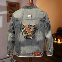 China Embroidered Embroidered Youth Trend Long Sleeve french workwear jacket wholesale Vintage Color Polyester 19% Custom (JK543) for sale