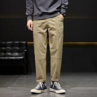 China Daily Mid Waist Solid Color cargo pants wholesale price Urban Fashion Khaki Dark Grey Custom (HY609) for sale