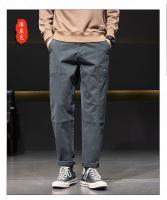 China Daily Mid Waist Solid Color cargo pants wholesale price Urban Fashion Khaki Dark Grey Custom (HY609) for sale