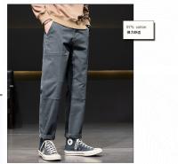 China Daily Mid Waist Solid Color cargo pants wholesale price Urban Fashion Khaki Dark Grey Custom (HY609) for sale