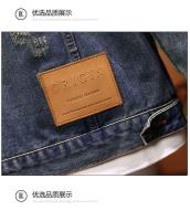 China Multi Pocket Blue Daily Long Sleeve french workwear jacket wholesale Multi Pocket Polyester 19% Custom (JK530) for sale