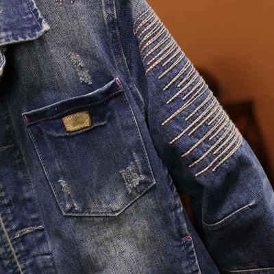 China Blue Daily Youth Trend biker jacket wholesale Long Sleeve Polyester 19% Custom (JK524) for sale