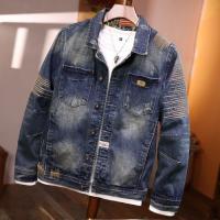 China Blue Daily Youth Trend biker jacket wholesale Long Sleeve Polyester 19% Custom (JK524) for sale