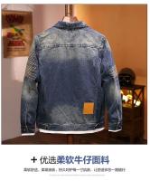 China Blue Daily Youth Trend biker jacket wholesale Long Sleeve Polyester 19% Custom (JK524) for sale