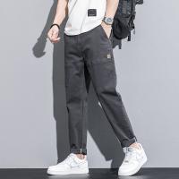 China Daily Mid Waist Grey Khaki mens pants wholesale Solid Color Youth Trend Custom (P376) for sale