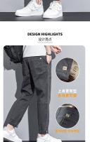 China Daily Mid Waist Grey Khaki mens pants wholesale Solid Color Youth Trend Custom (P376) for sale