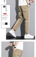 China Daily Mid Waist Grey Khaki mens pants wholesale Solid Color Youth Trend Custom (P376) for sale