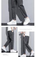 China Daily Mid Waist Grey Khaki mens pants wholesale Solid Color Youth Trend Custom (P376) for sale