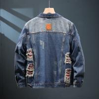 China Blue Blue Fabric Hem Long Sleeve french workwear jacket wholesale Polyester 19% Single Breasted Custom (JK5102) for sale