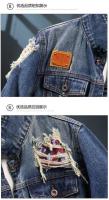 China Blue Blue Fabric Hem Long Sleeve french workwear jacket wholesale Polyester 19% Single Breasted Custom (JK5102) for sale